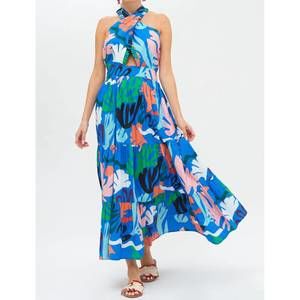 Oliphant | Dresses | New Oliphant Cross Front Maxi Dress In Reef Blue ...